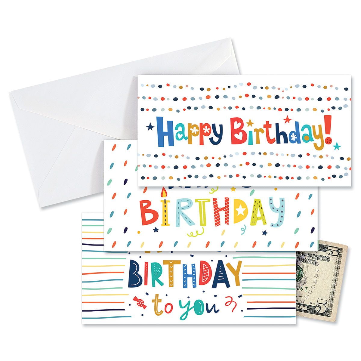 Celebrate Birthday Cash Card Holders- Set of 6, Happy Birthday Money ...