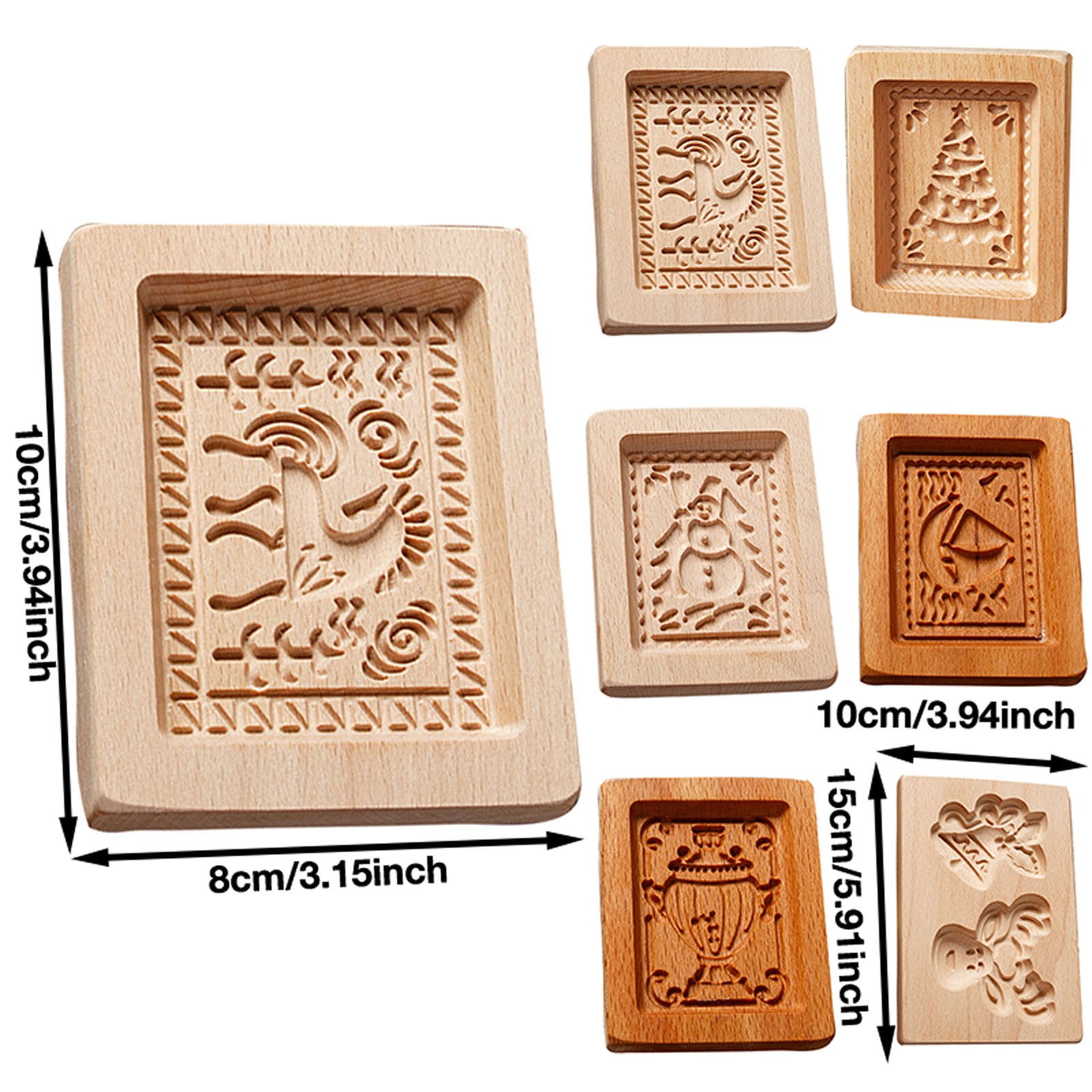 Celebrate Carved Wooden Cookie Kitchen Cookie Cutter Cookie Stamp Stamp ...