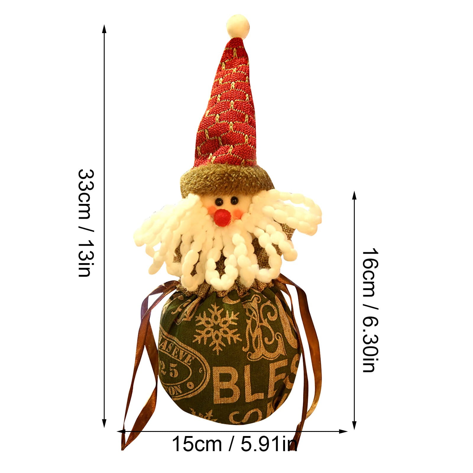 Celebrate Christmas Drawstring Bag 3D Design Fabric Gift Bags For ...