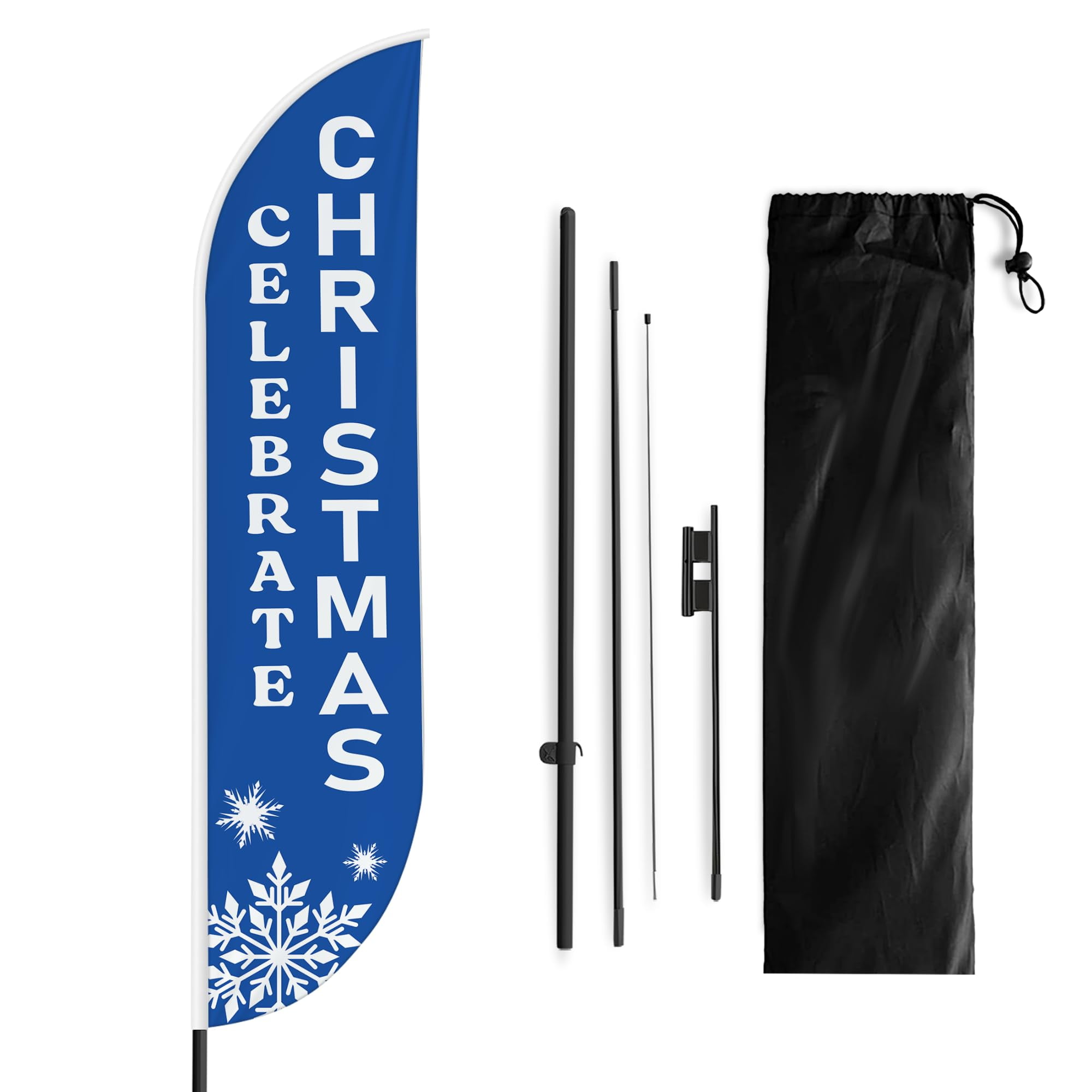 Celebrate Christmas Sign feather flag Pole kit for Outdoor by Mavis ...