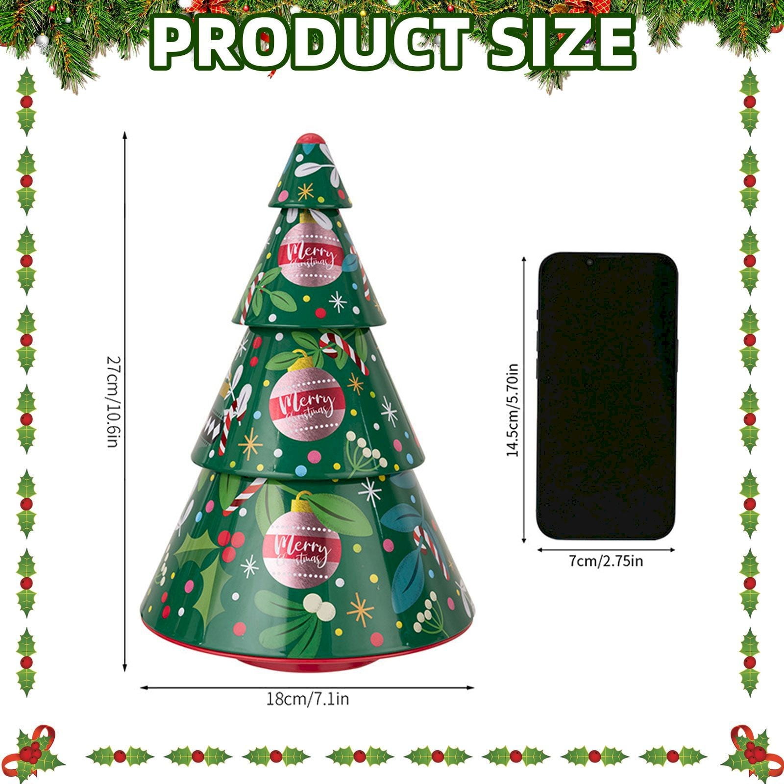 Celebrate Christmas Tree Shaped Tin Cans Tin Cans Candy Tin Containers ...