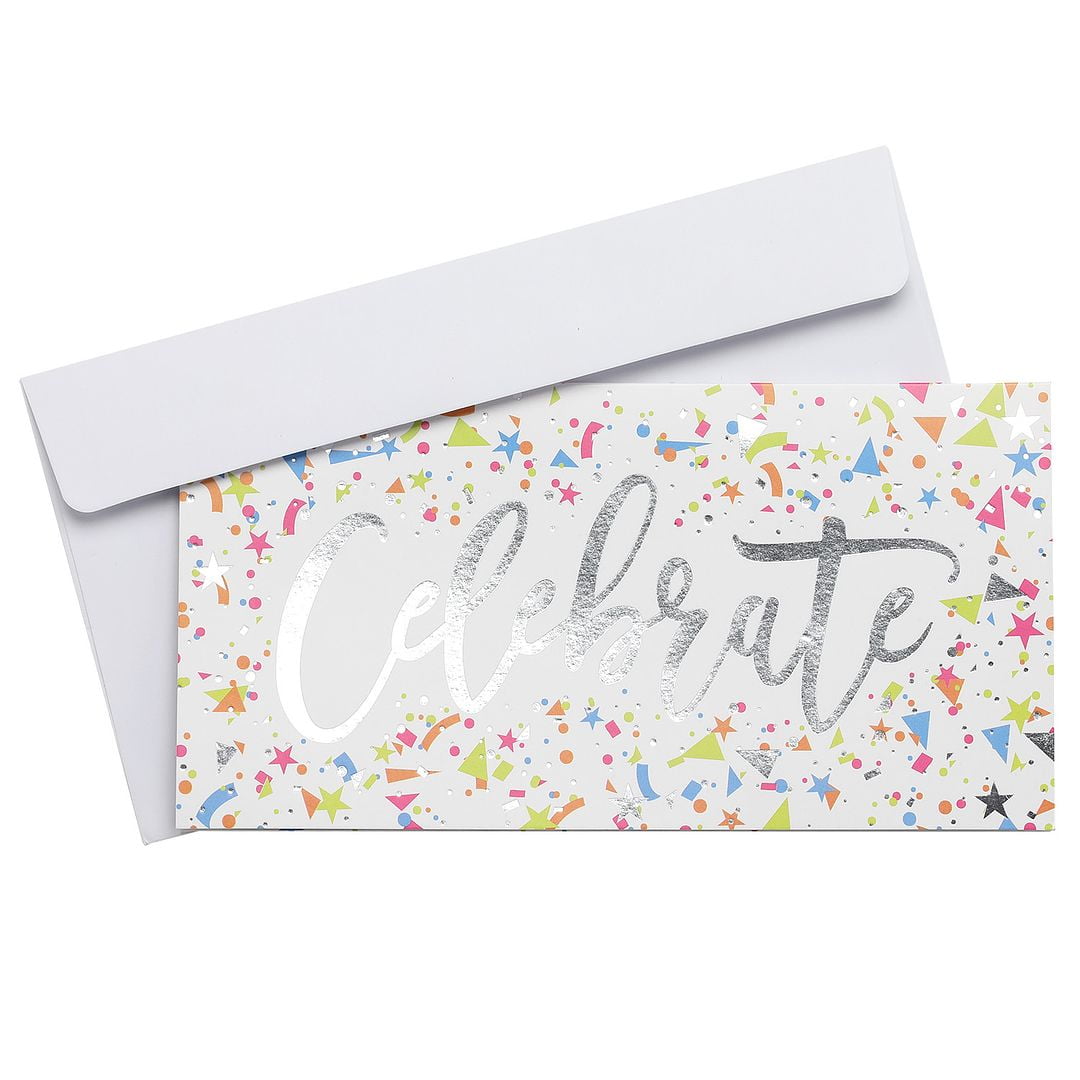 Celebrate Confetti Money Card Holders / Colorful All Occasion Gift 7" x ...