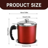 Celebrate Container With In Oil Strainer Red Glazed Stainless Cooking ...