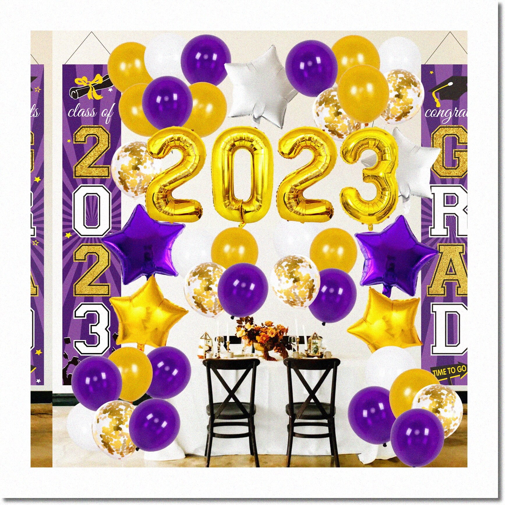 Celebrate & Decorate 2023: Purple Gold Grad Party Kit - Congrats Grad ...