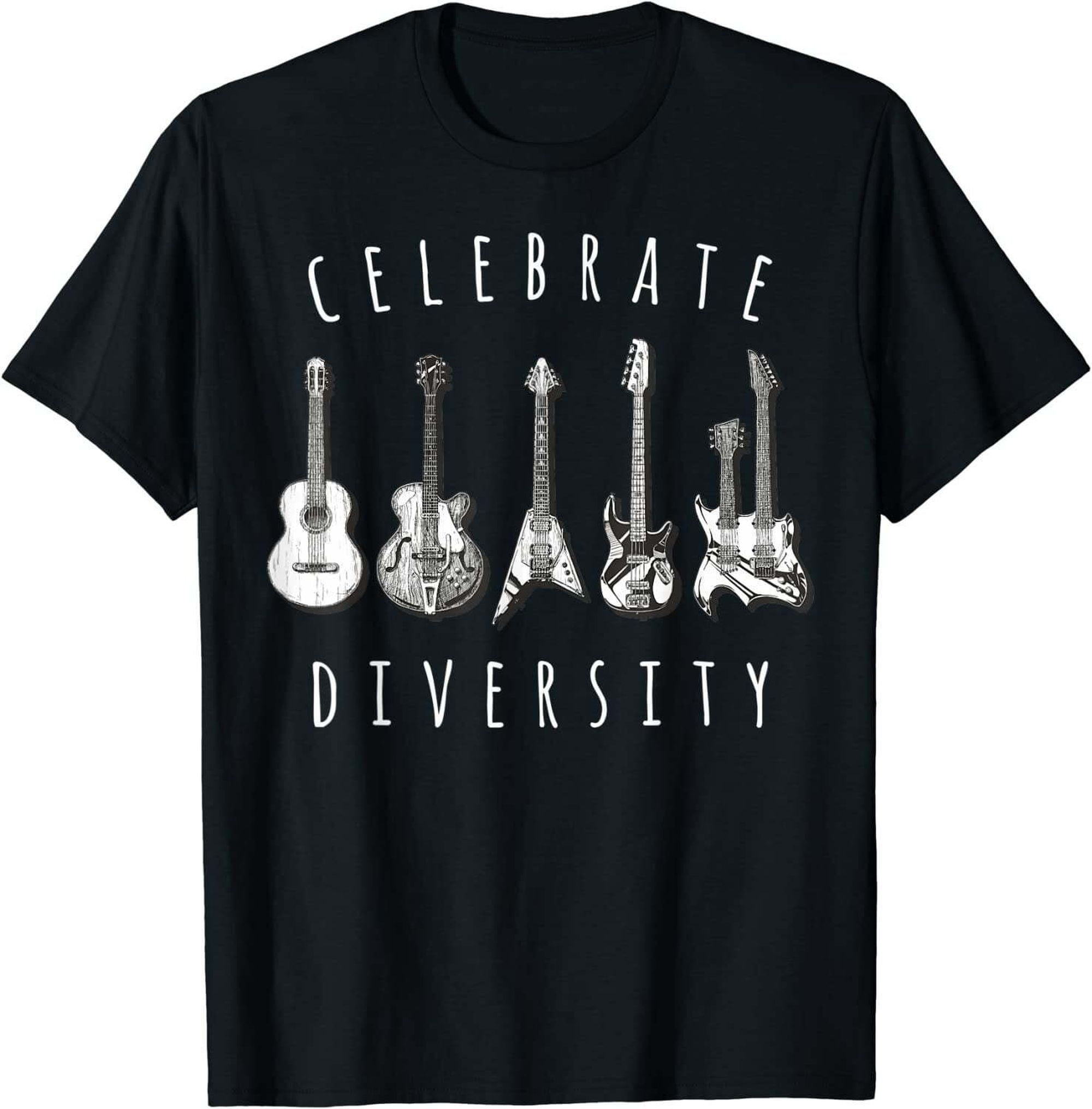 Celebrate Diversity Acoustic TShirt Musician T-Shirt - Walmart.com