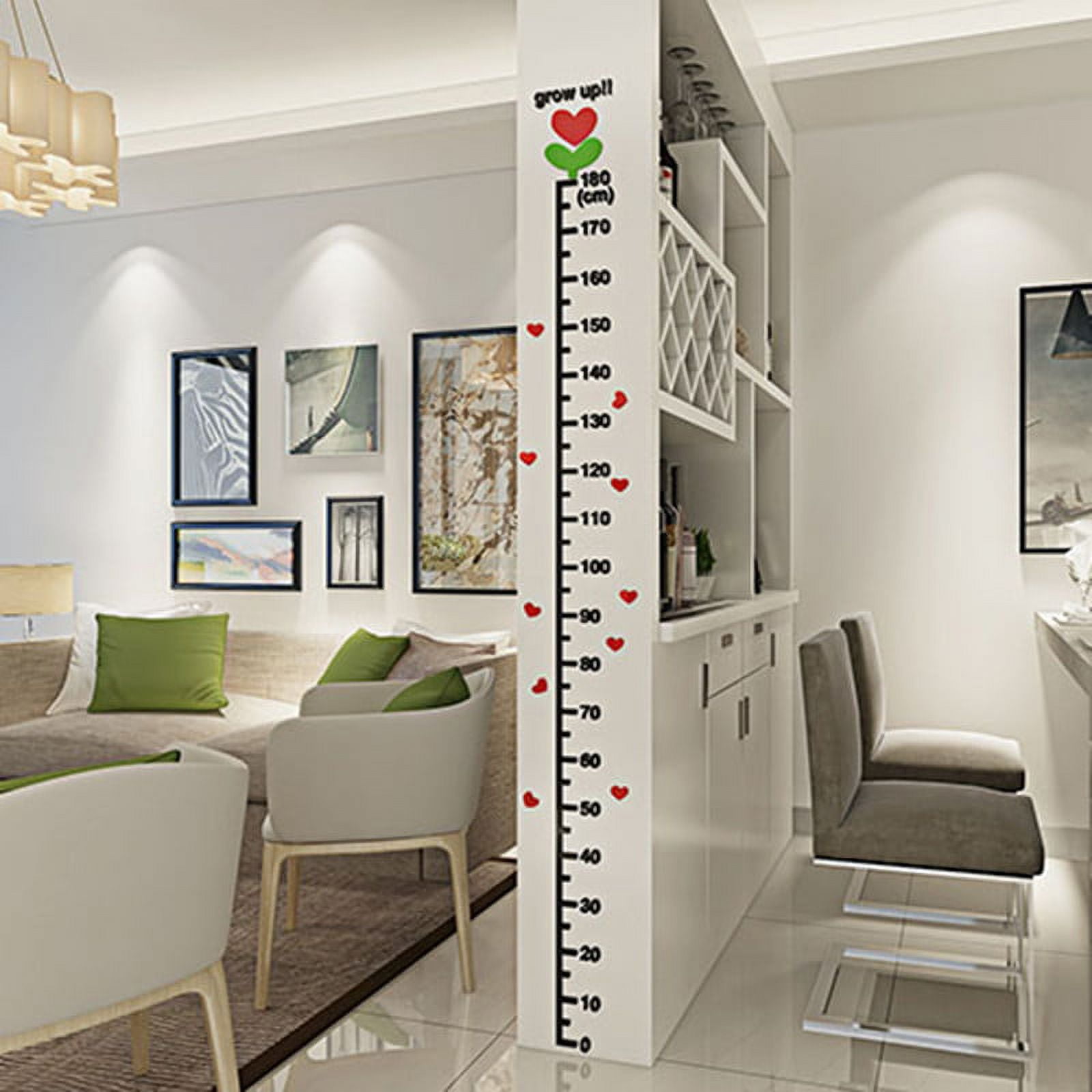 Celebrate Diy Ruler Kid Crystal Chart 3D Stickers Measure Room Acrylic ...