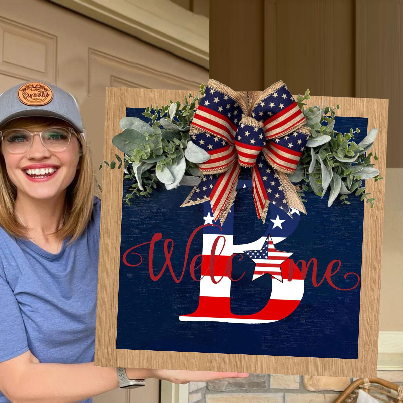 Celebrate Easter! 2024 Patriotic Independence Day Wreath Hand Crafted ...