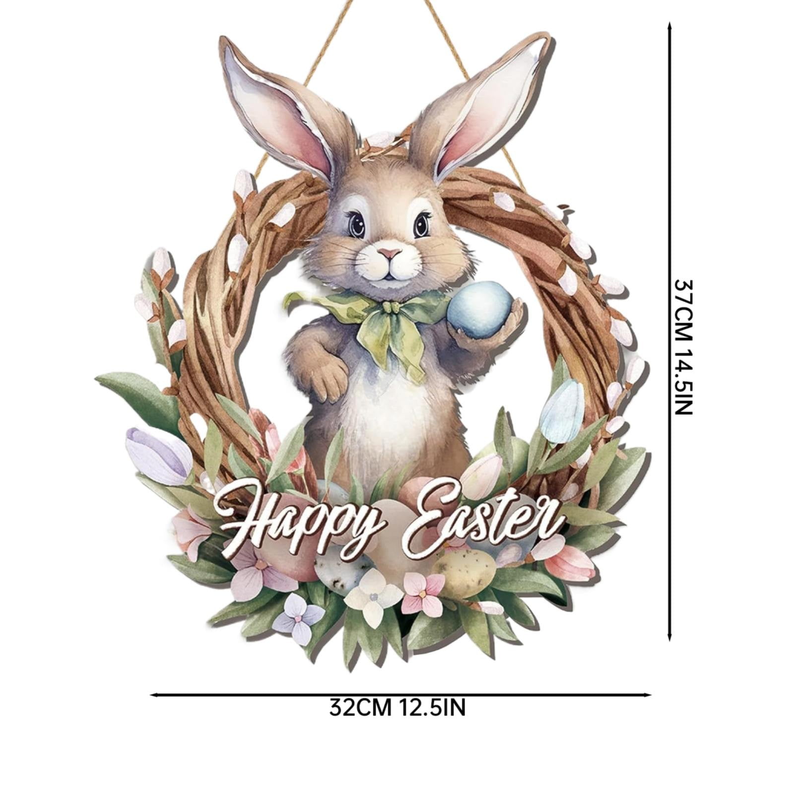 Celebrate Easter Bunny Welcome Door Sign Easter Bunny Door Wreath ...