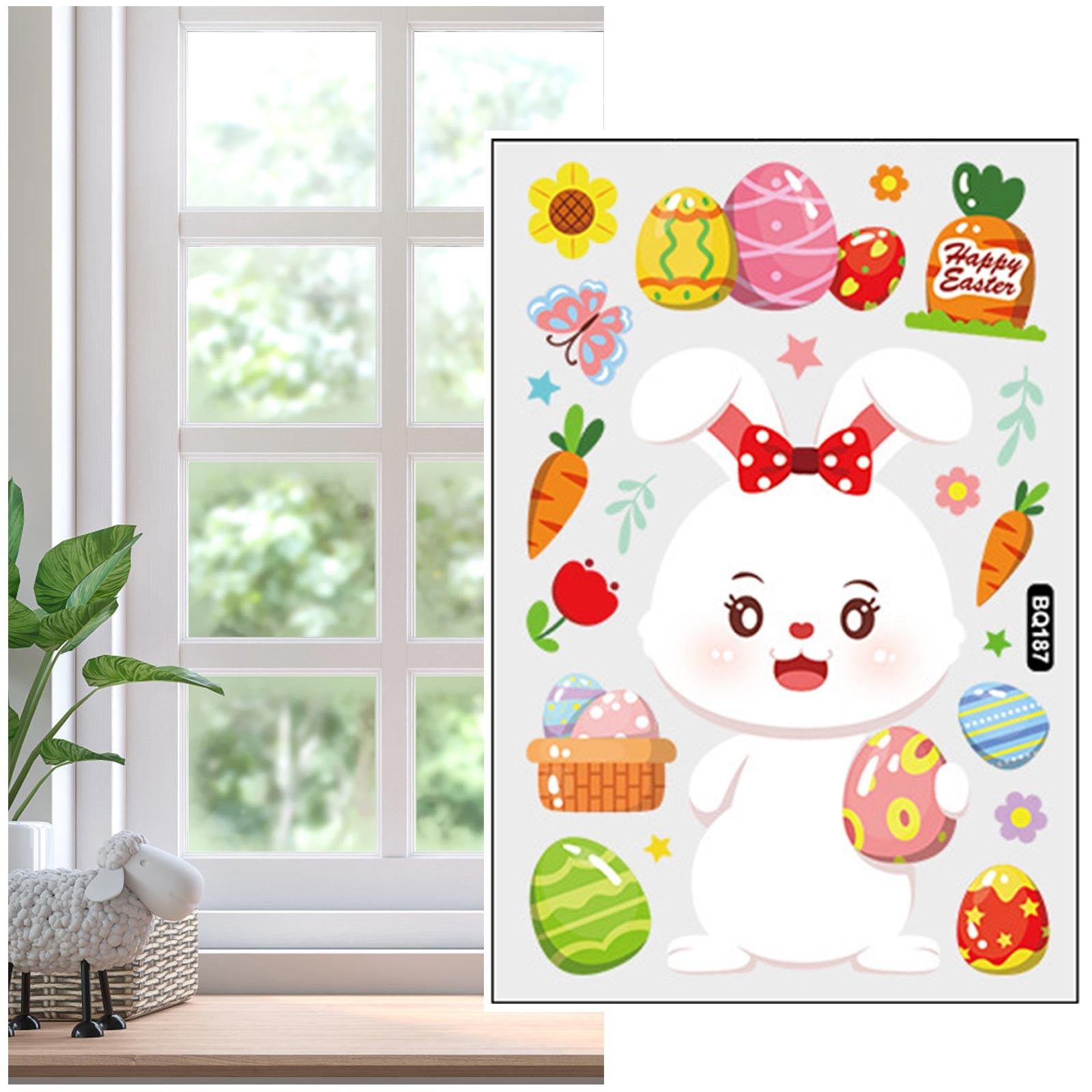 Celebrate Easter! Easter Window Clings Cute Bunny Window Stickers ...