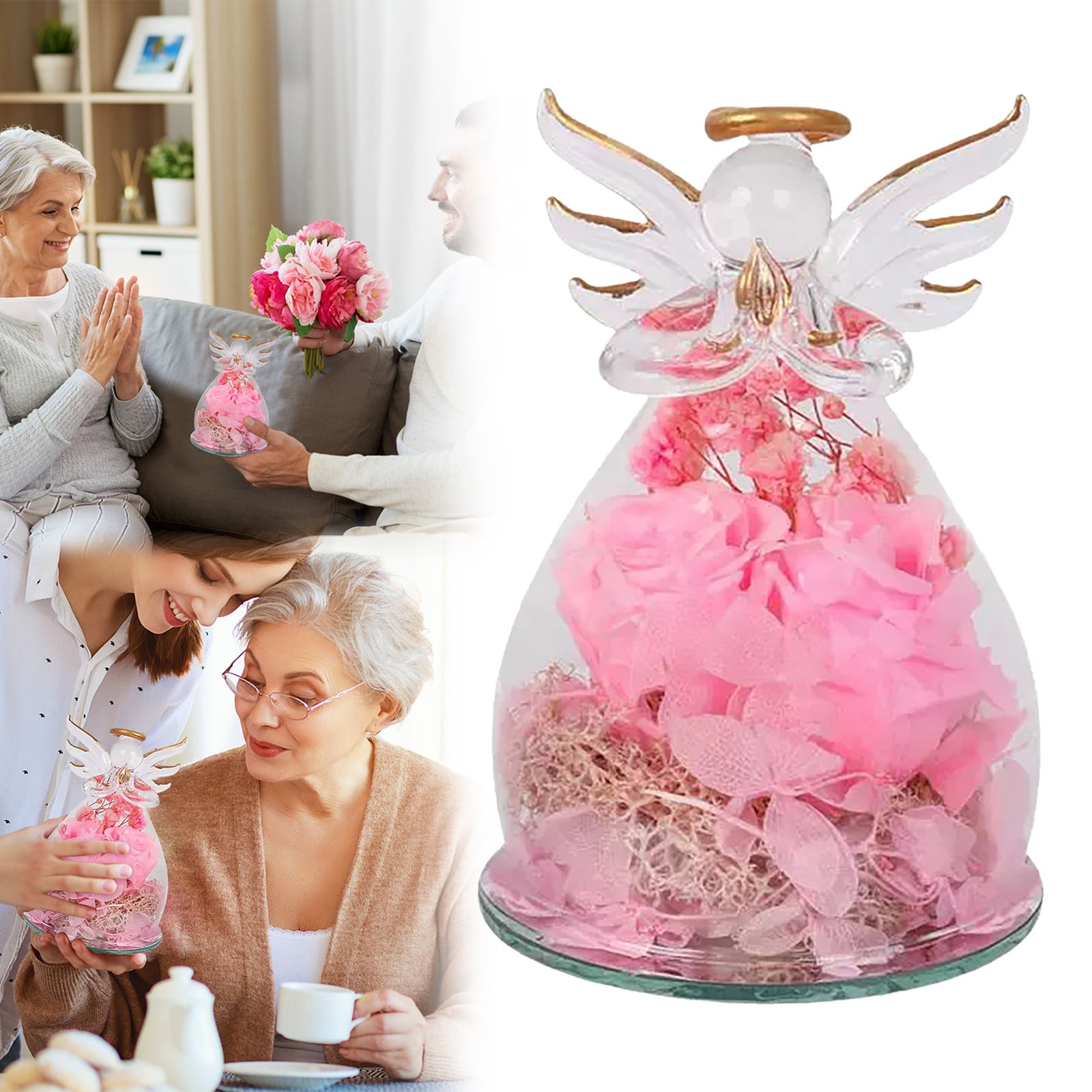 Celebrate Easter! Preserved Rose Birthday For Mon Angel Figurines With ...