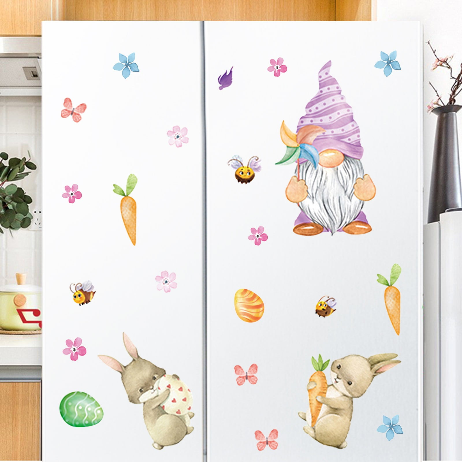 Celebrate Easter Sticker Faceless Dwarf Window Glass Sticker Decorative ...