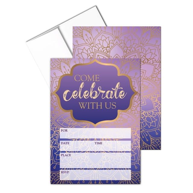 Celebrate Fill-in Party Invitations With Envelopes - 25 Invites ...