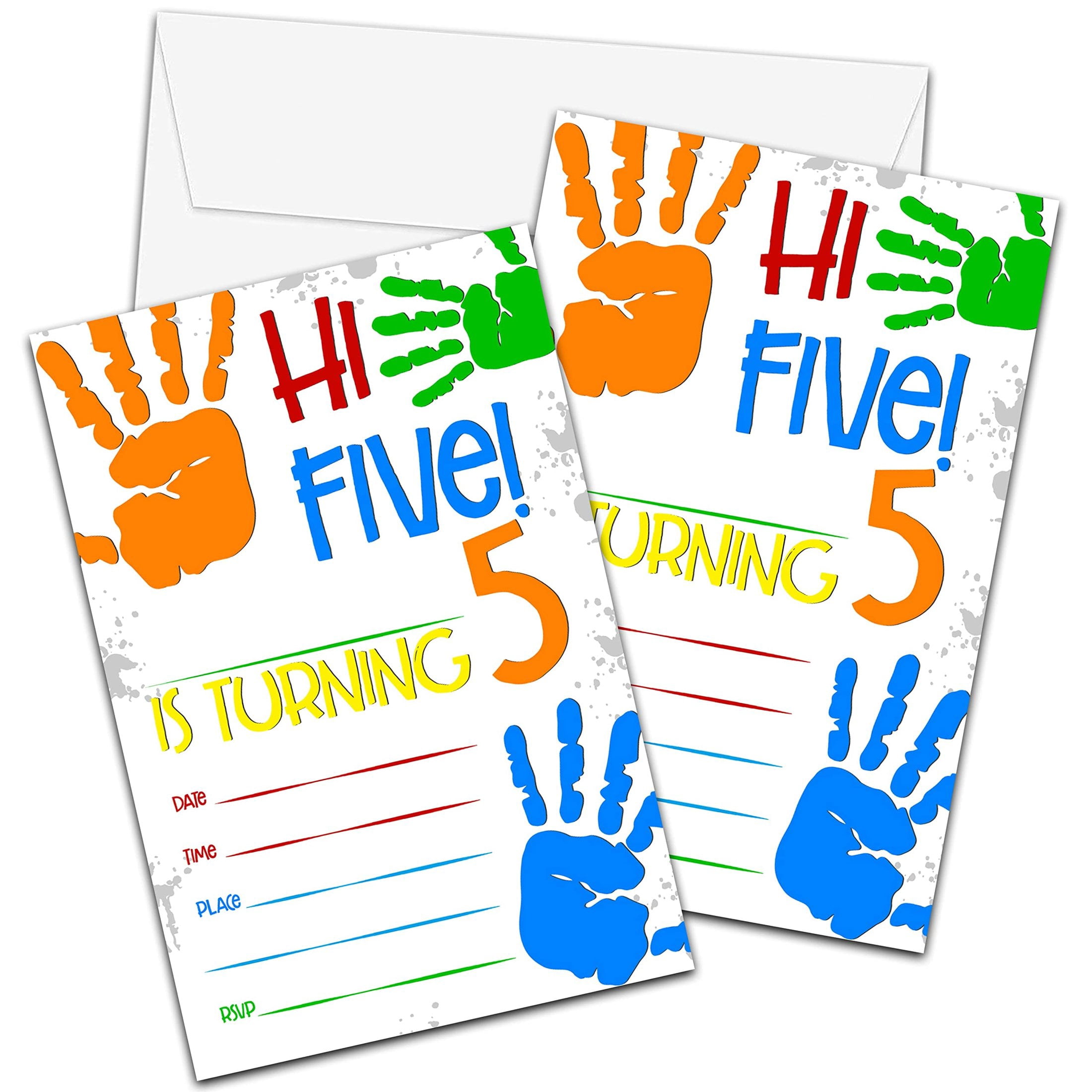 Celebrate Five Birthday Invitations with Envelopes - 20 Personalized ...