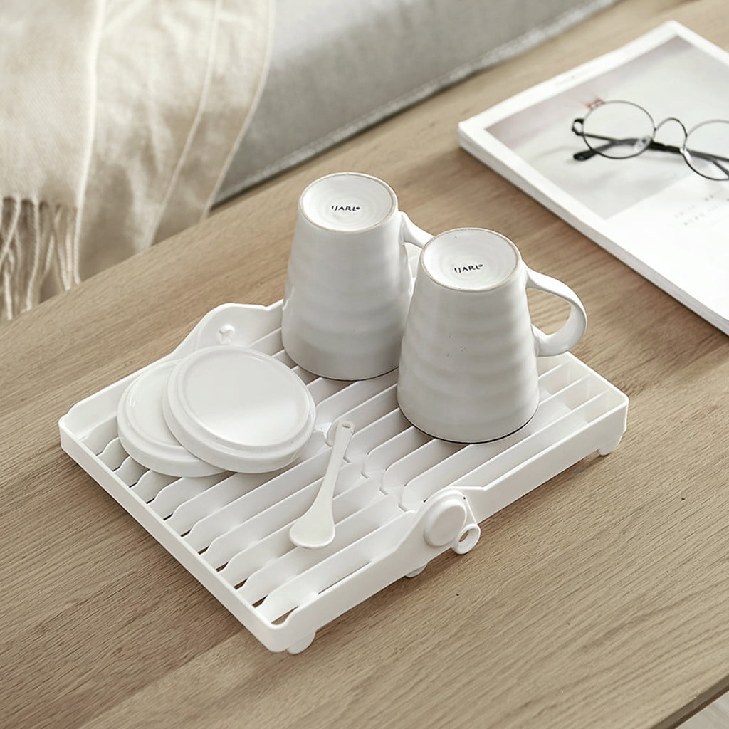 Celebrate Foldable Dish Plate Drying Rack Organizer Drainer Plastic ...