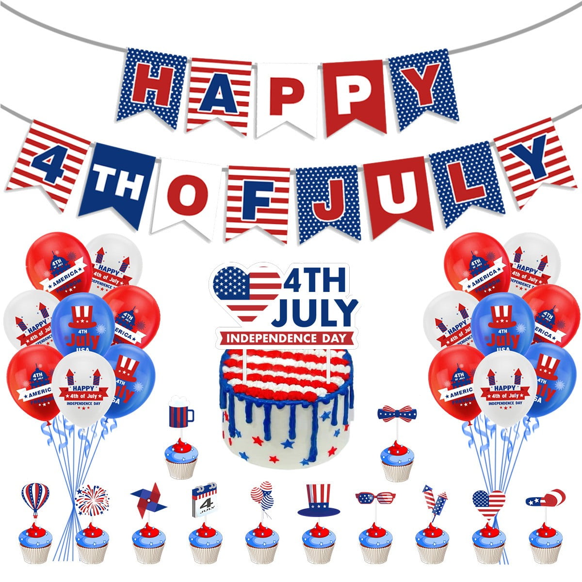 Celebrate Fourth Of July Decorations Hanging Shiny Decorations ...