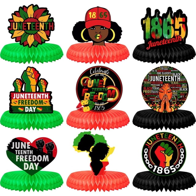 Celebrate Freedom Honeycomb Centerpieces - 9Pcs Juneteenth Day Table ...