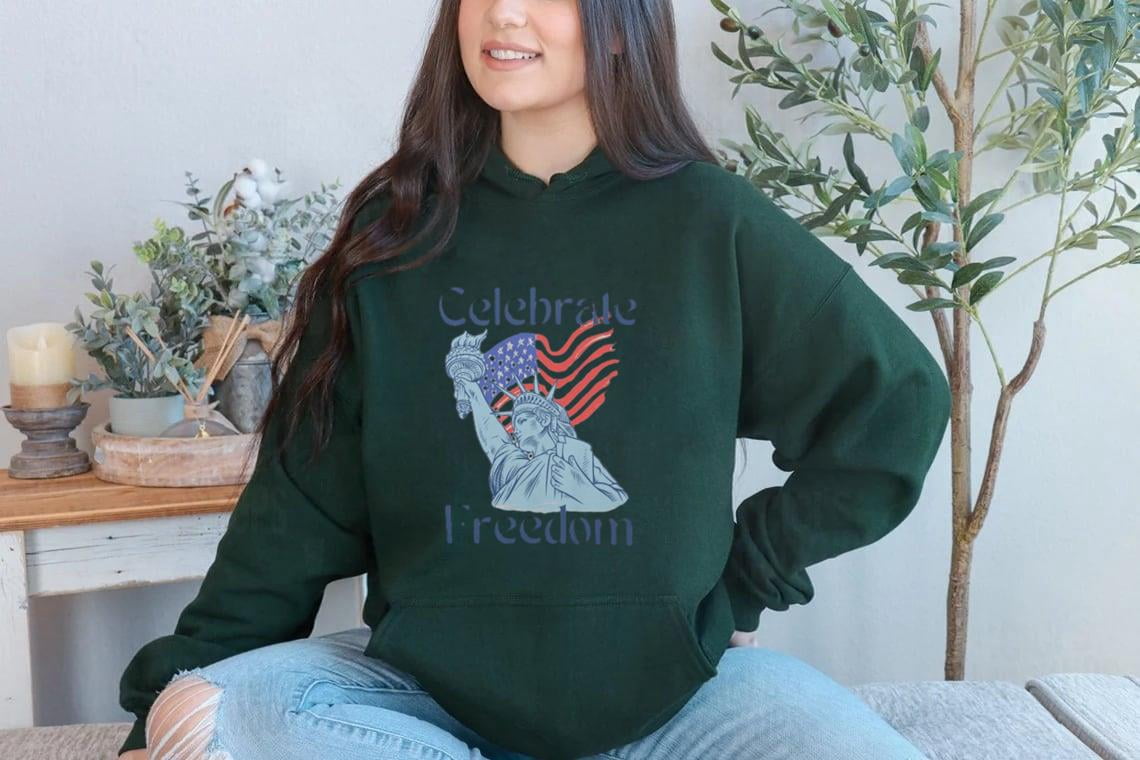 Celebrate Freedom USA Hoodie Independence Day Quote Art, for men ...
