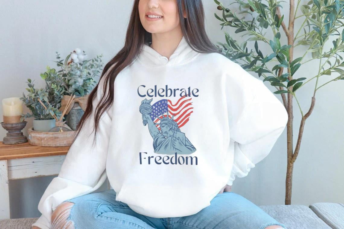 Celebrate Freedom USA Hoodie Independence Day Quote Art, for men ...