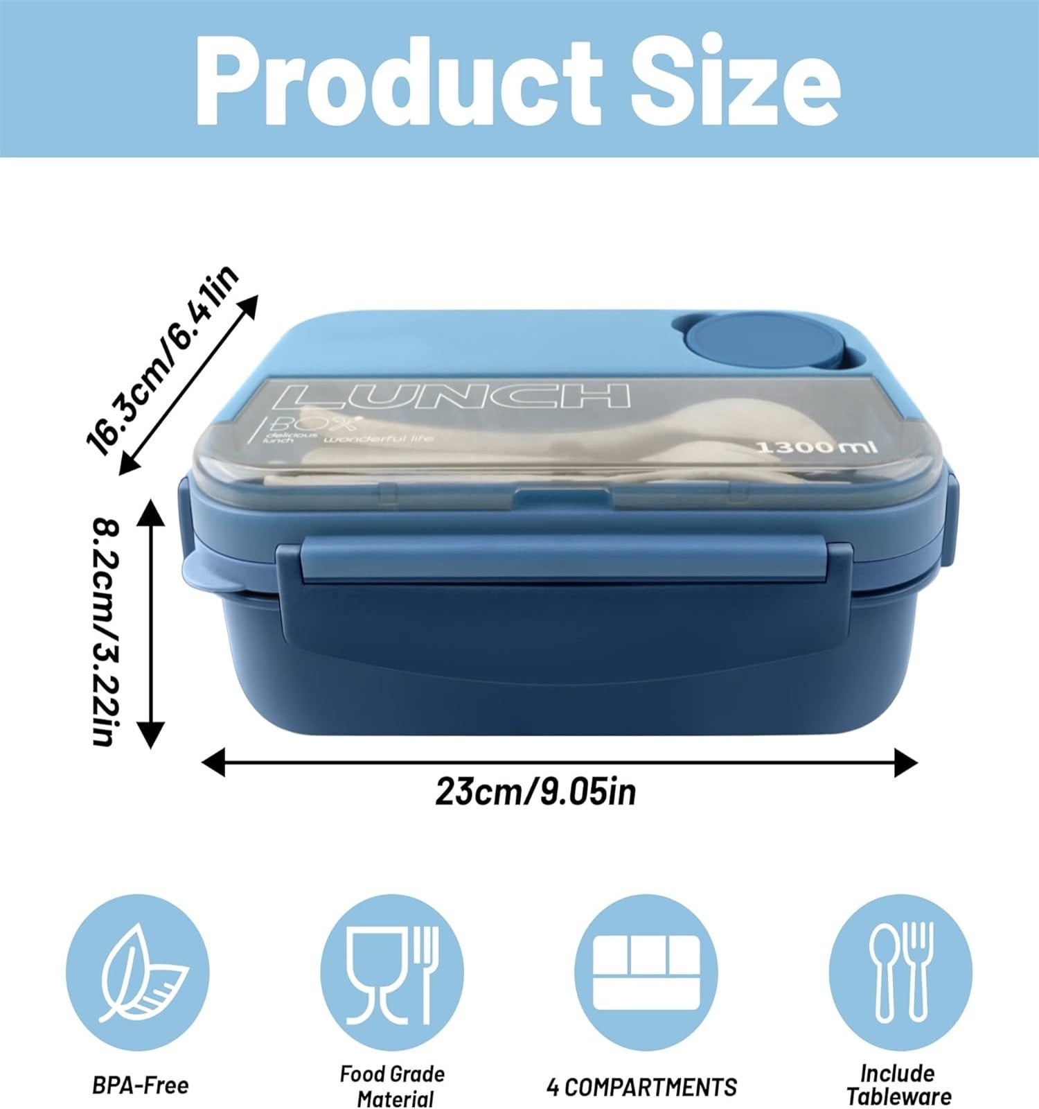 Celebrate Friendly Four Grid Plastic Student Lunch Box Lunch Box With ...