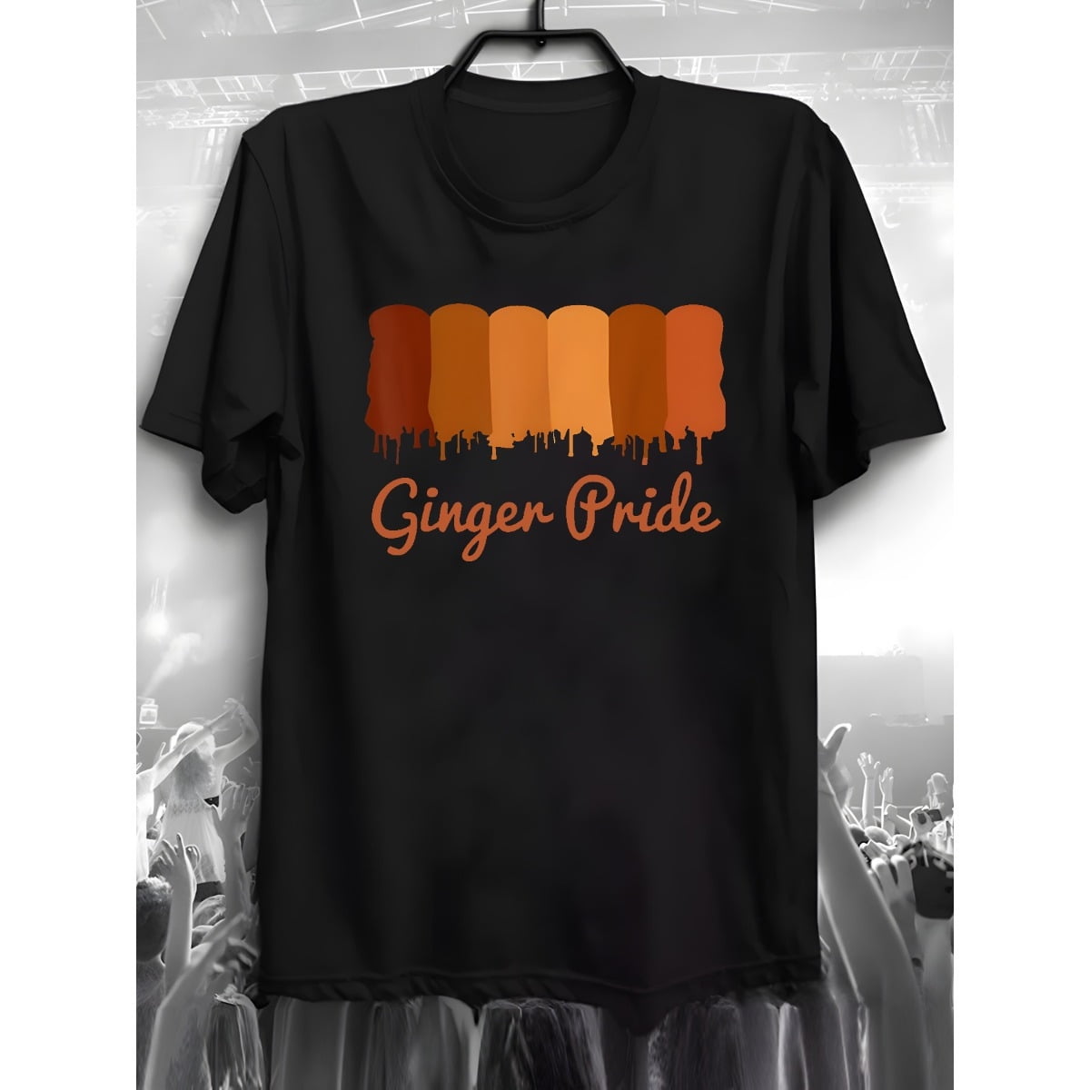 Celebrate "Ginger Pride" with This Black T-shirt, Featuring An Orange-brown Gradient Pattern. It ...