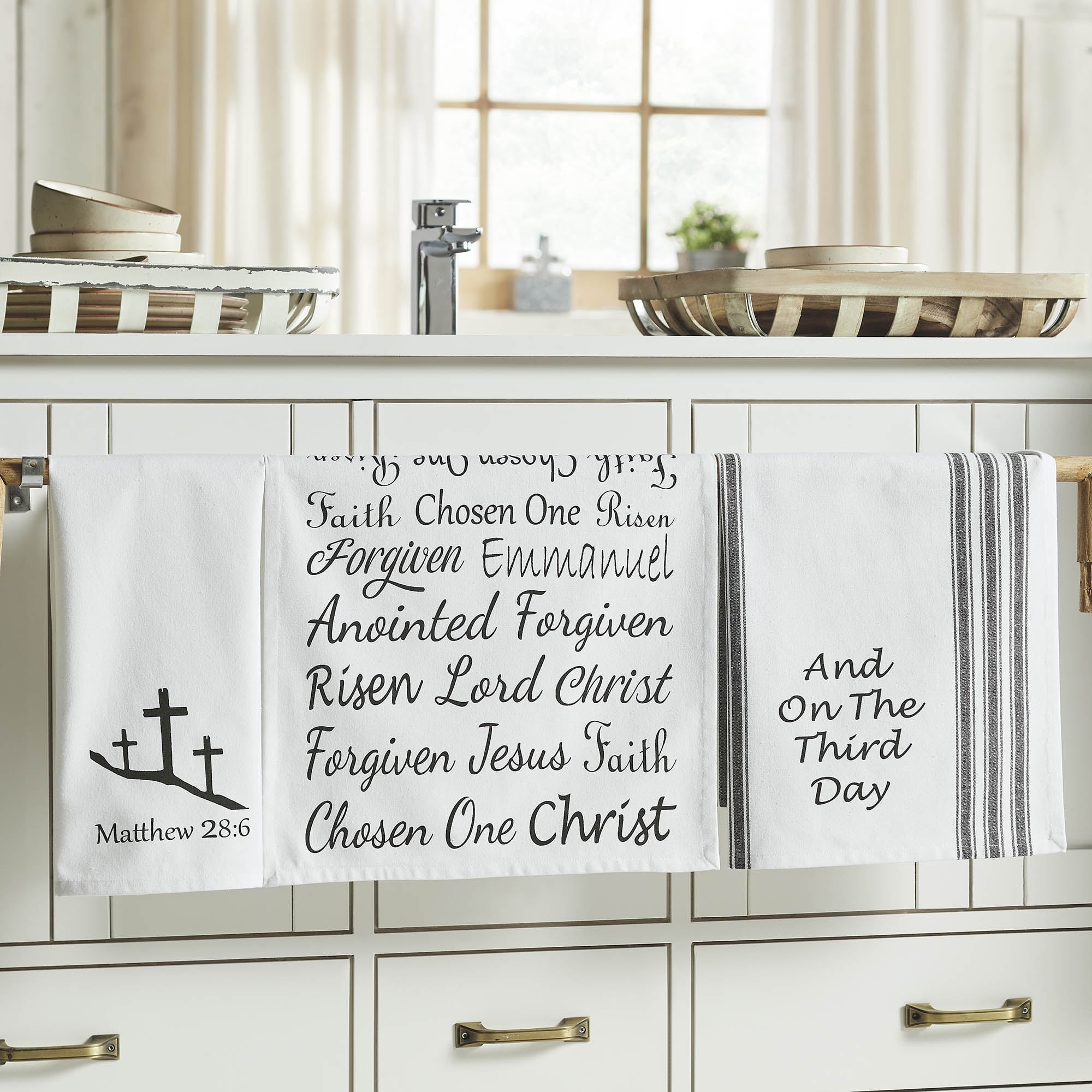 Celebrate Grace Words Of Faith Tea Towel Set of 3 16x28 - Walmart.com