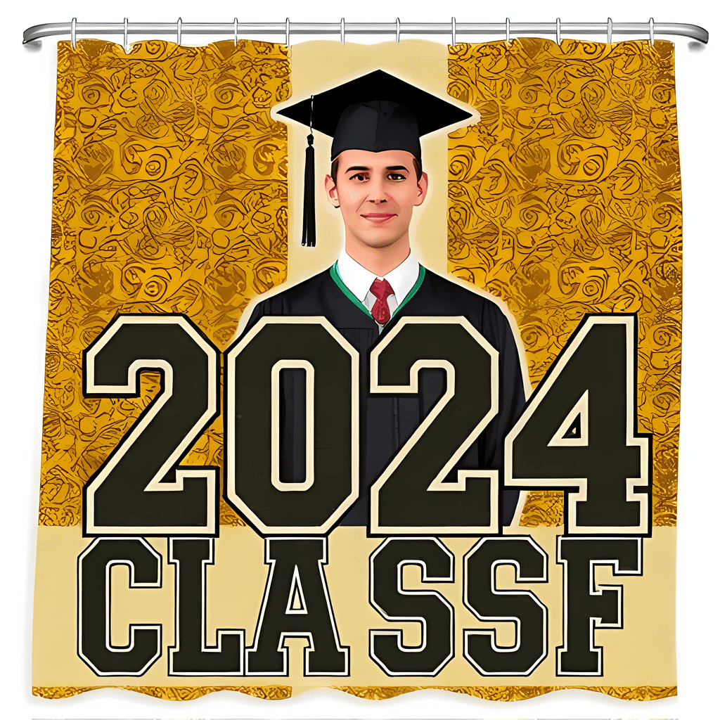 Celebrate Graduation 2024 with Our Elegant Male Graduate Shower Curtain ...