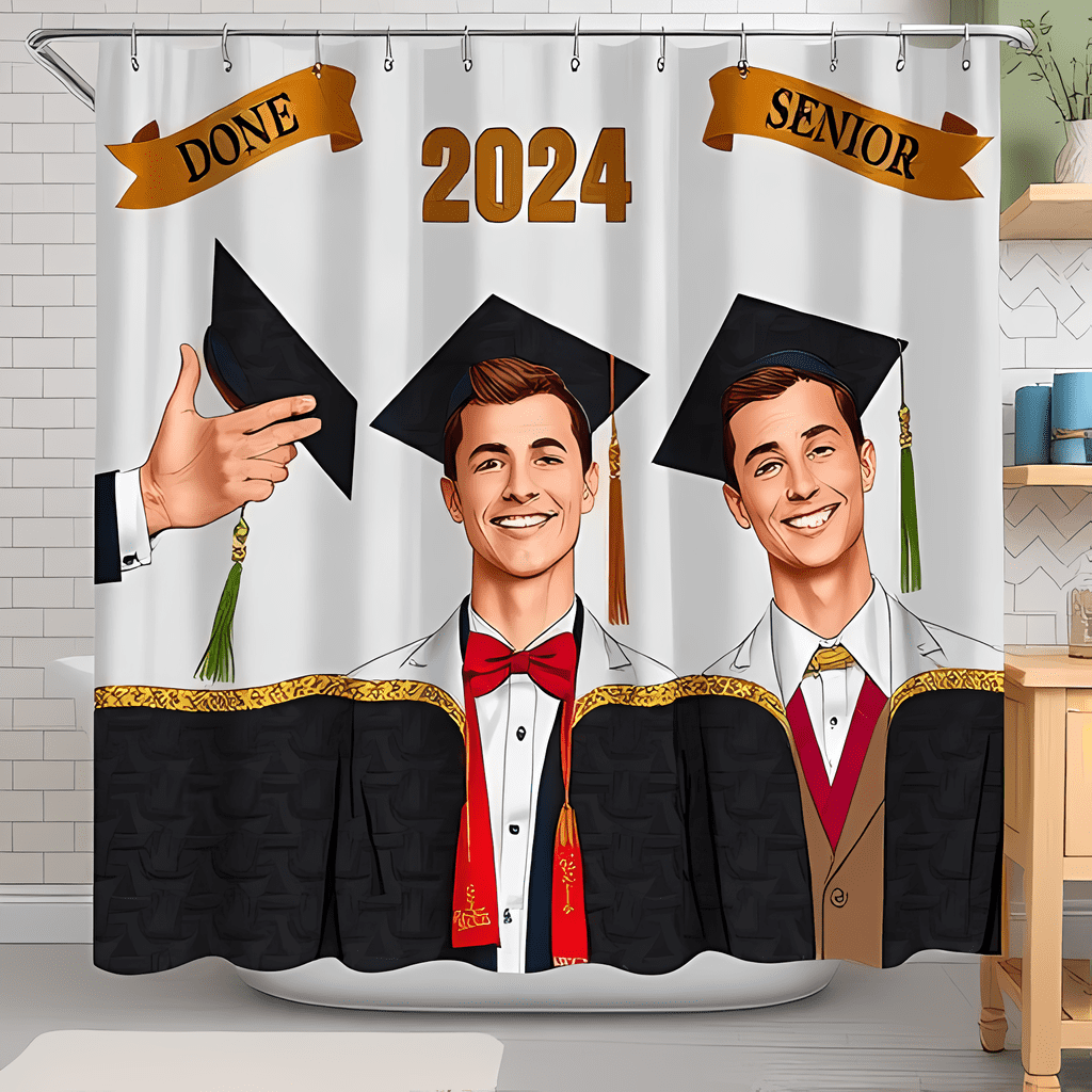 Celebrate Graduation 2024 with Our Stylish Shower Curtain Featuring ...