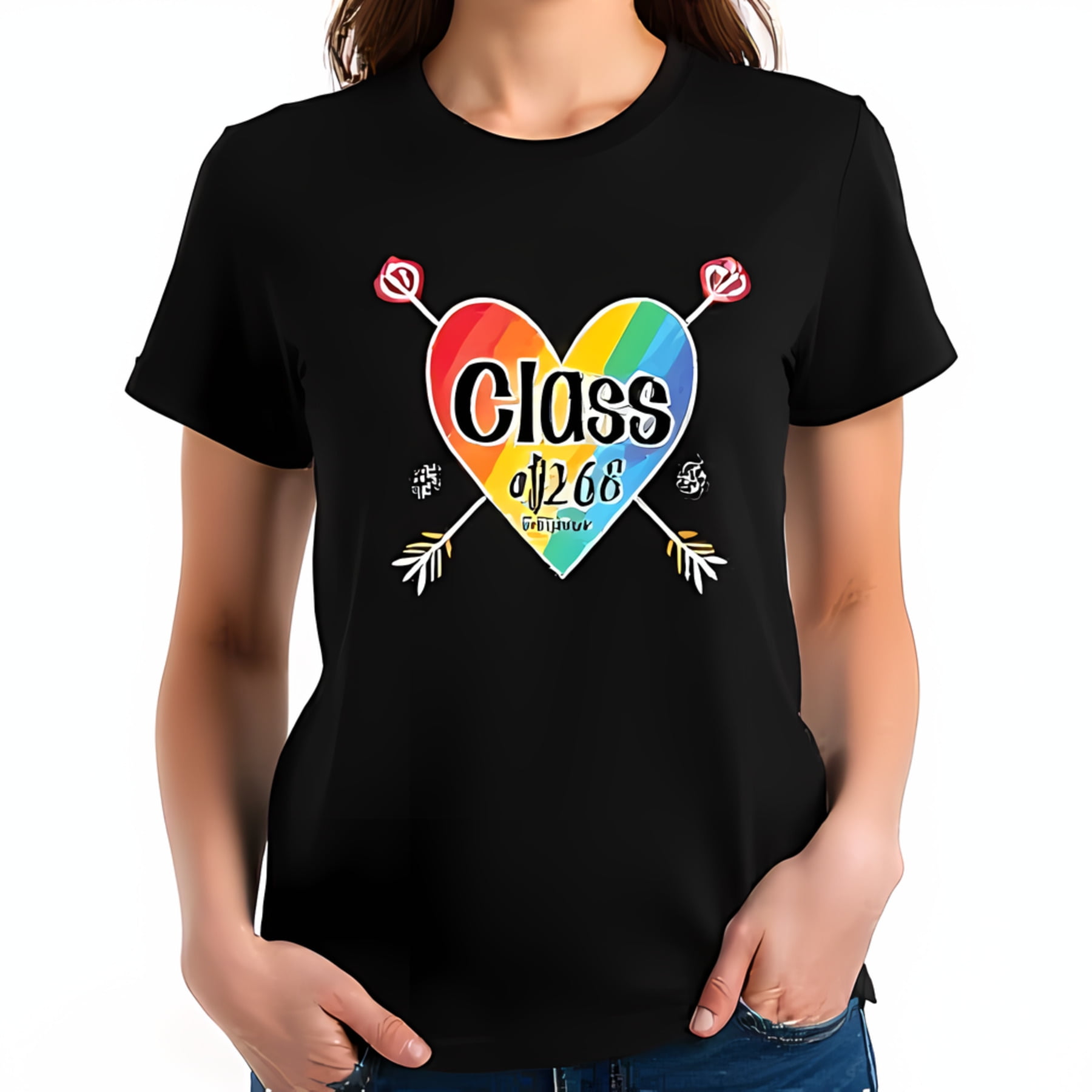 Celebrate Graduation with Our Black T-Shirt Featuring Heart 'Class of ...