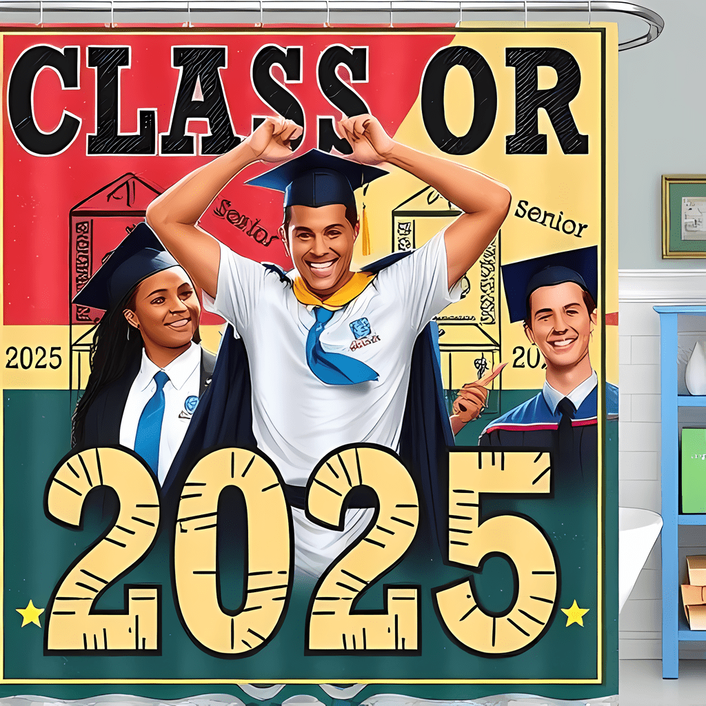 Celebrate Graduation with Our Vibrant Class of 2025 Shower Curtain ...