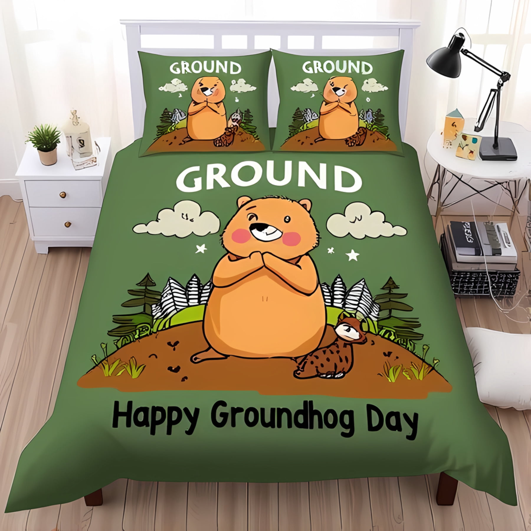 Celebrate Groundhog Day with a 3-Piece Duvet Cover Set Featuring ...