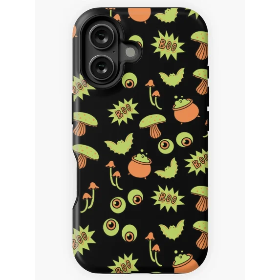 Celebrate Halloween Eye Bat Boo Pattern Phone Case for iPhone 16 15 14 ...