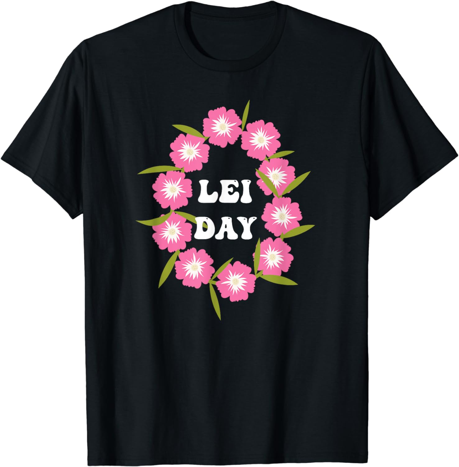 Celebrate Hawaiian Day Lei 2024 Flower Lei Day Festival Cotton T-Shirt ...