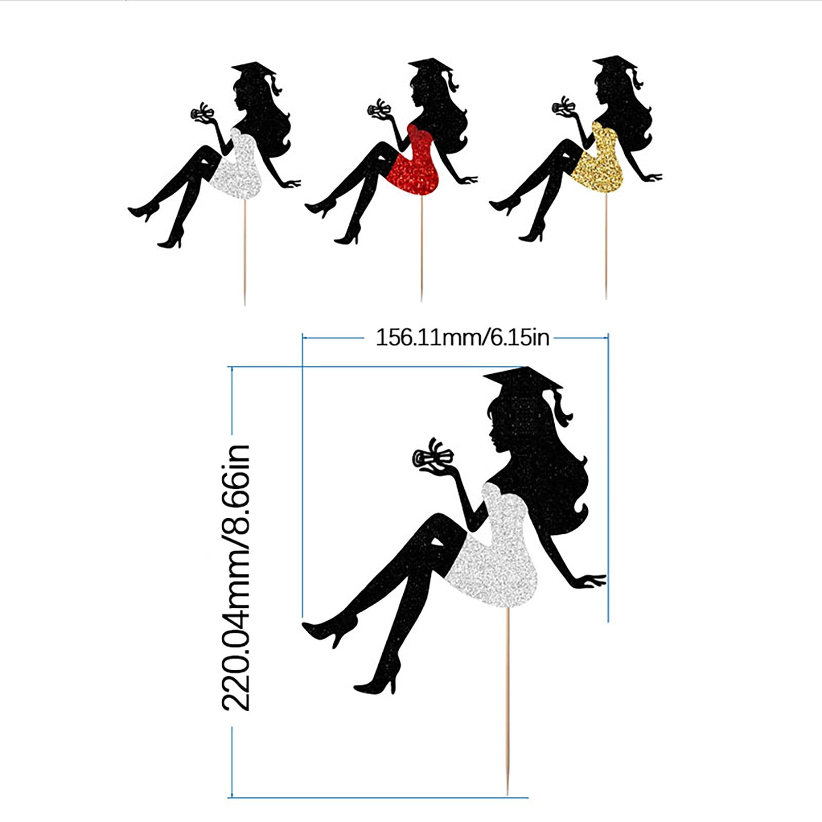 Celebrate High Heel Girl Graduation Cake Topper With Glitter Grad Cap ...