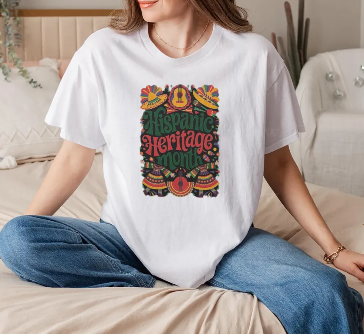 Celebrate Hispanic Heritage Month Festive Art Unisex T-Shirt, up to ...
