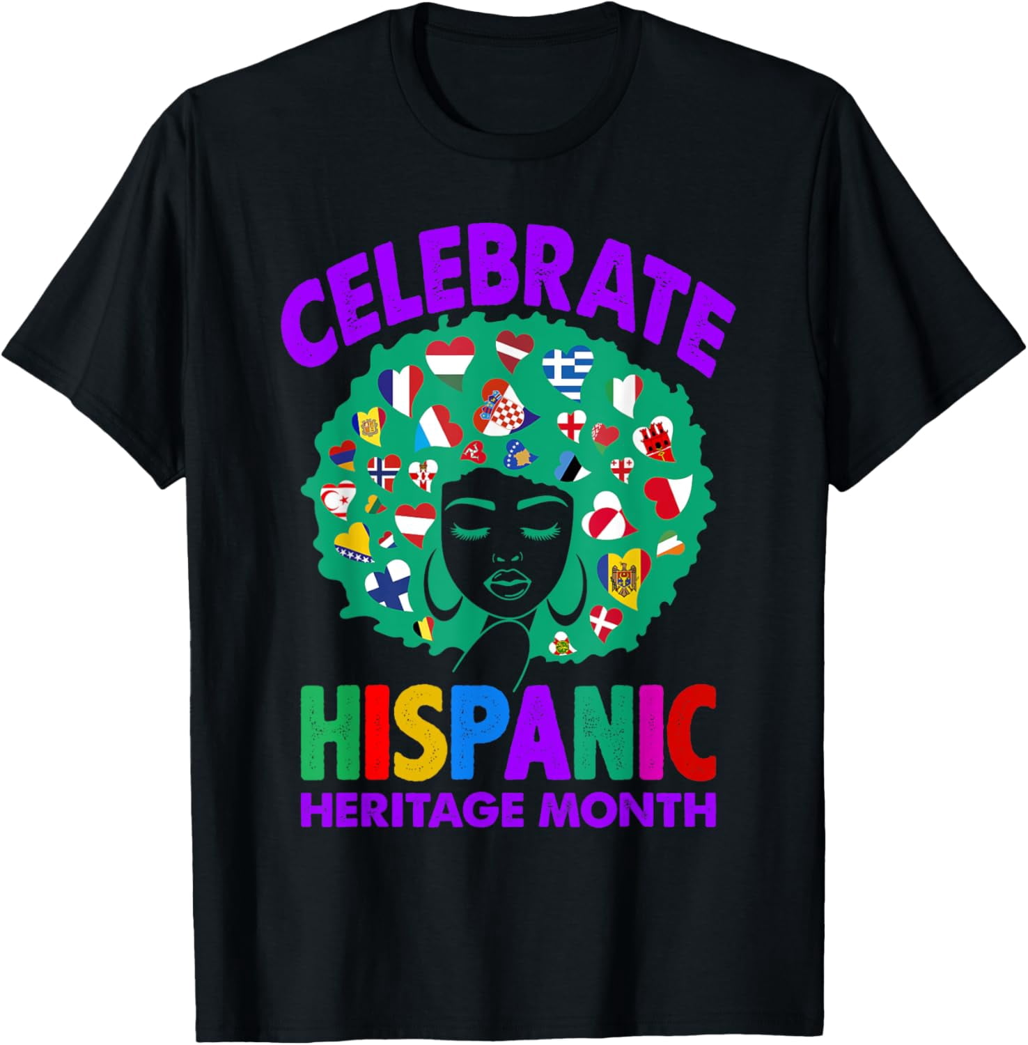 Celebrate Hispanic Heritage Month Flags and Culture T-Shirt - Walmart.com