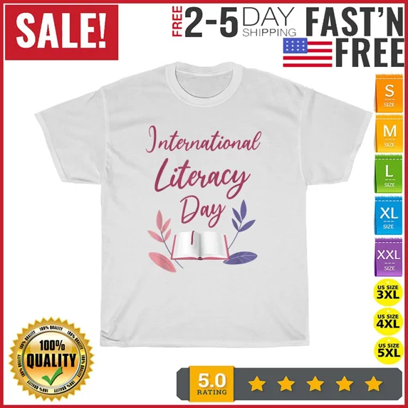 Celebrate International Literacy Day Graphics Vintage T Shirt Men Women ...