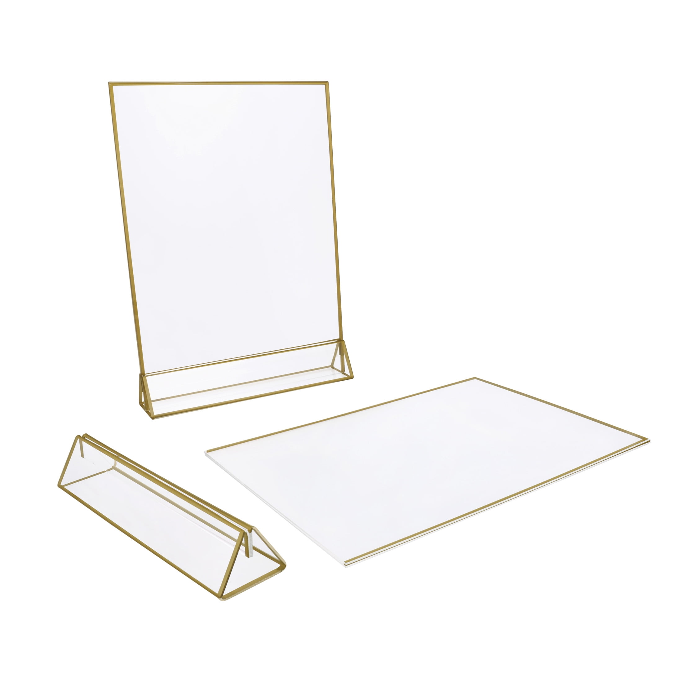 Celebrate It Acrylic Sign Holders, Tabletop Display with Gold Trim ...