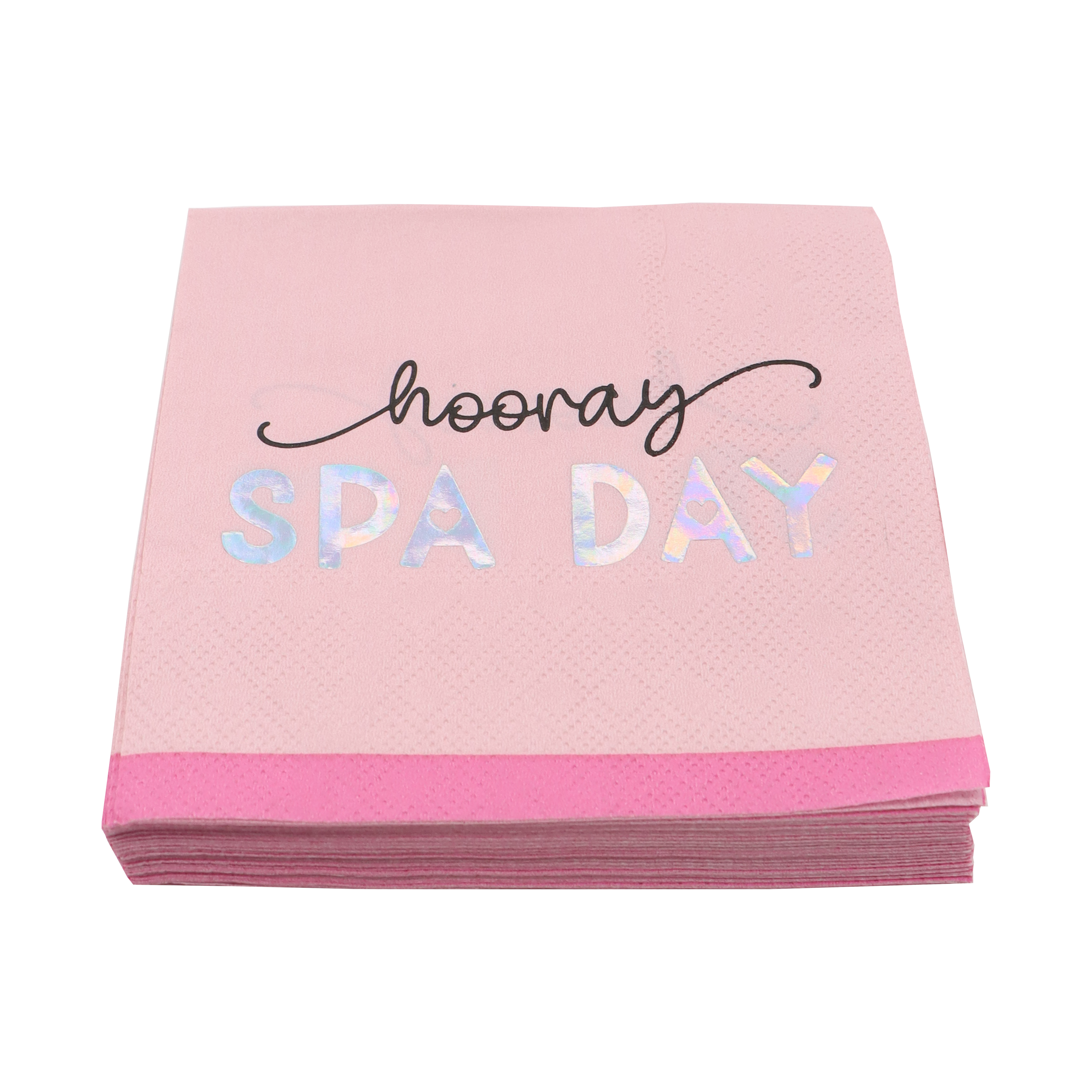 Celebrate It Cocktail Napkins – “Hooray Spa Day” Holographic Foil Party ...