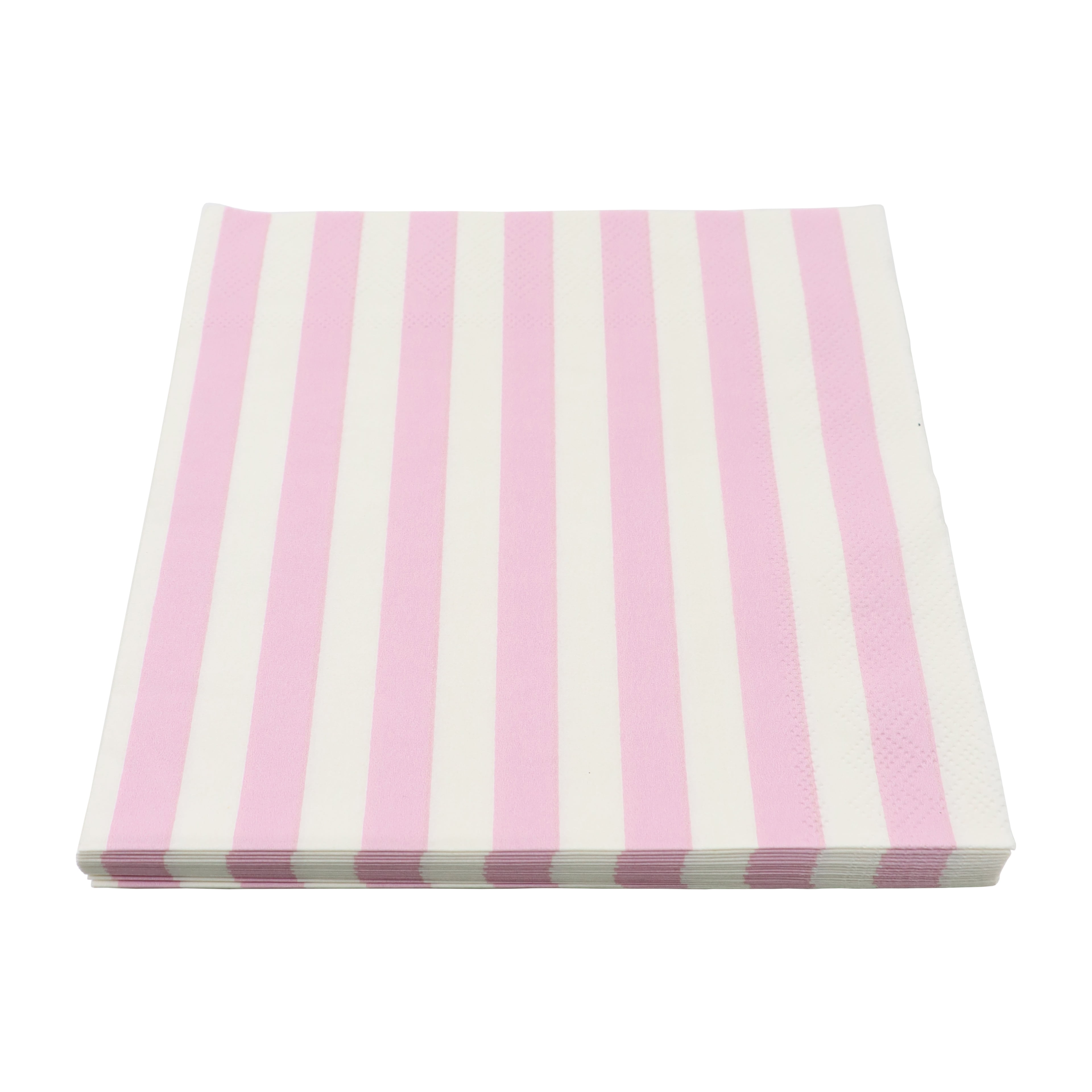 Celebrate It Lunch Napkins – Pink & White Striped Paper Napkins - 6.3 ...