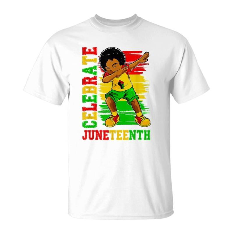 Celebrate Juneteenth 1865 Dabbing Black Boys Kids Freedom TShirt ...