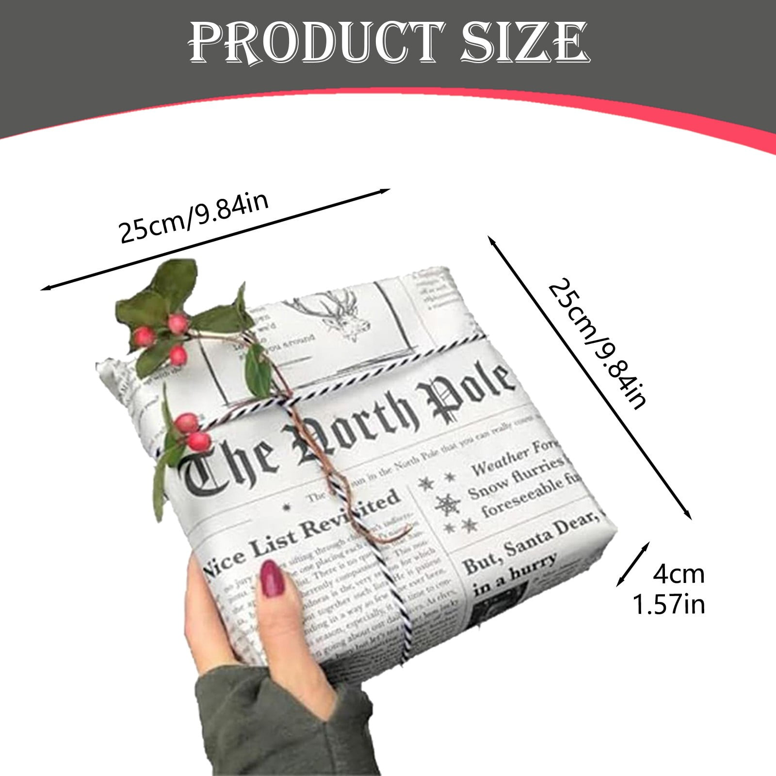 Celebrate Labnrt North Pole Newspaper Christmas Wrapping Paper| Box ...