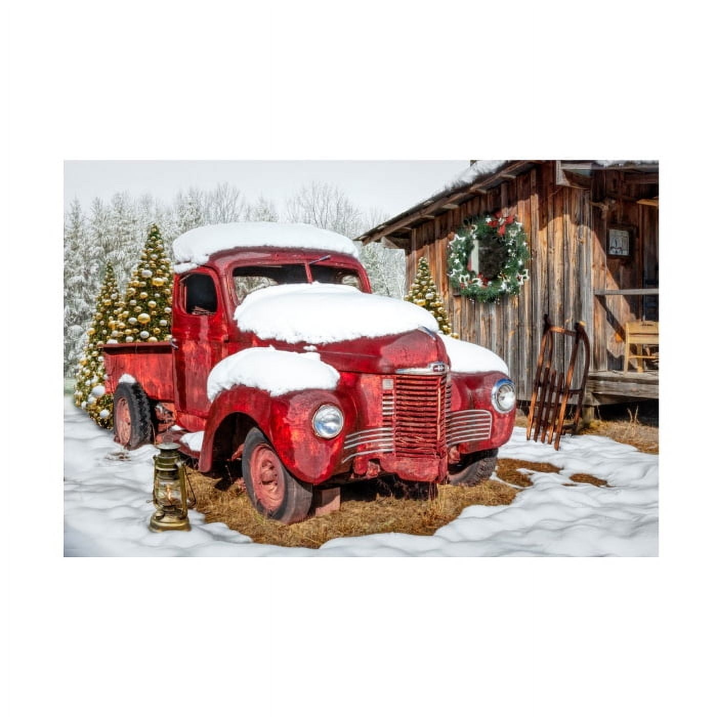 Christmas Rust In The Snow Canvas Art - Winter Decor - Walmart.com