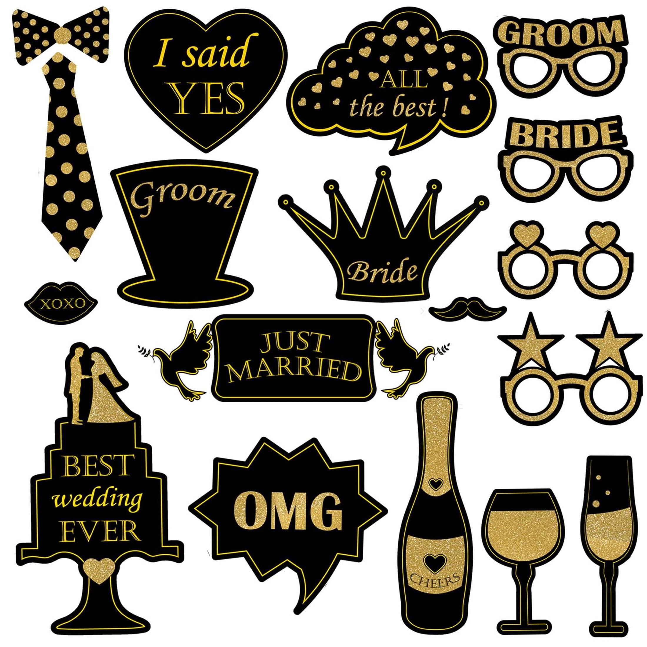 Celebrate Love Photo Props Set for Weddings and Engagements - 18 Large ...