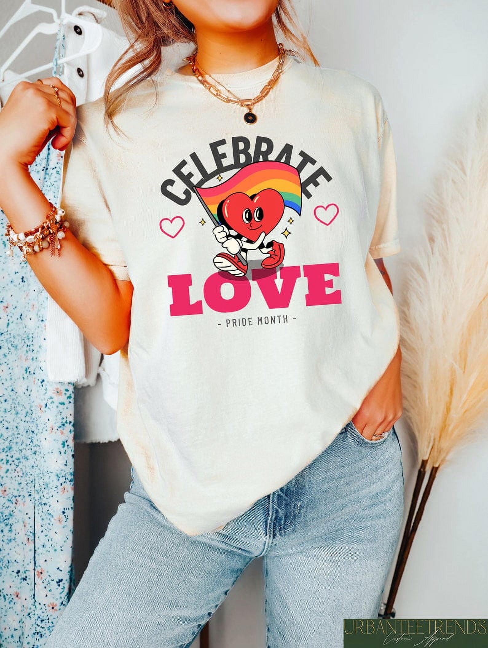 Celebrate Love Pride Month Shirt, Retro Comfort LGBTQ+ Shirt, Funny ...