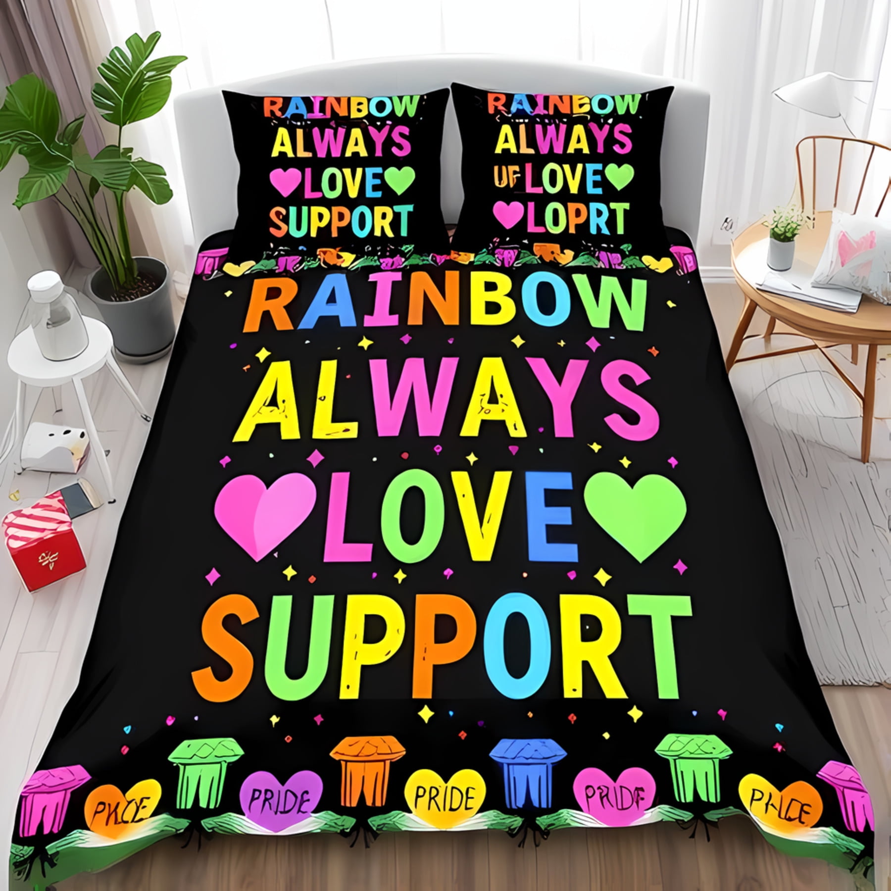 Celebrate Love and Pride with Our 3-Piece Duvet Cover Set - Colorful ...