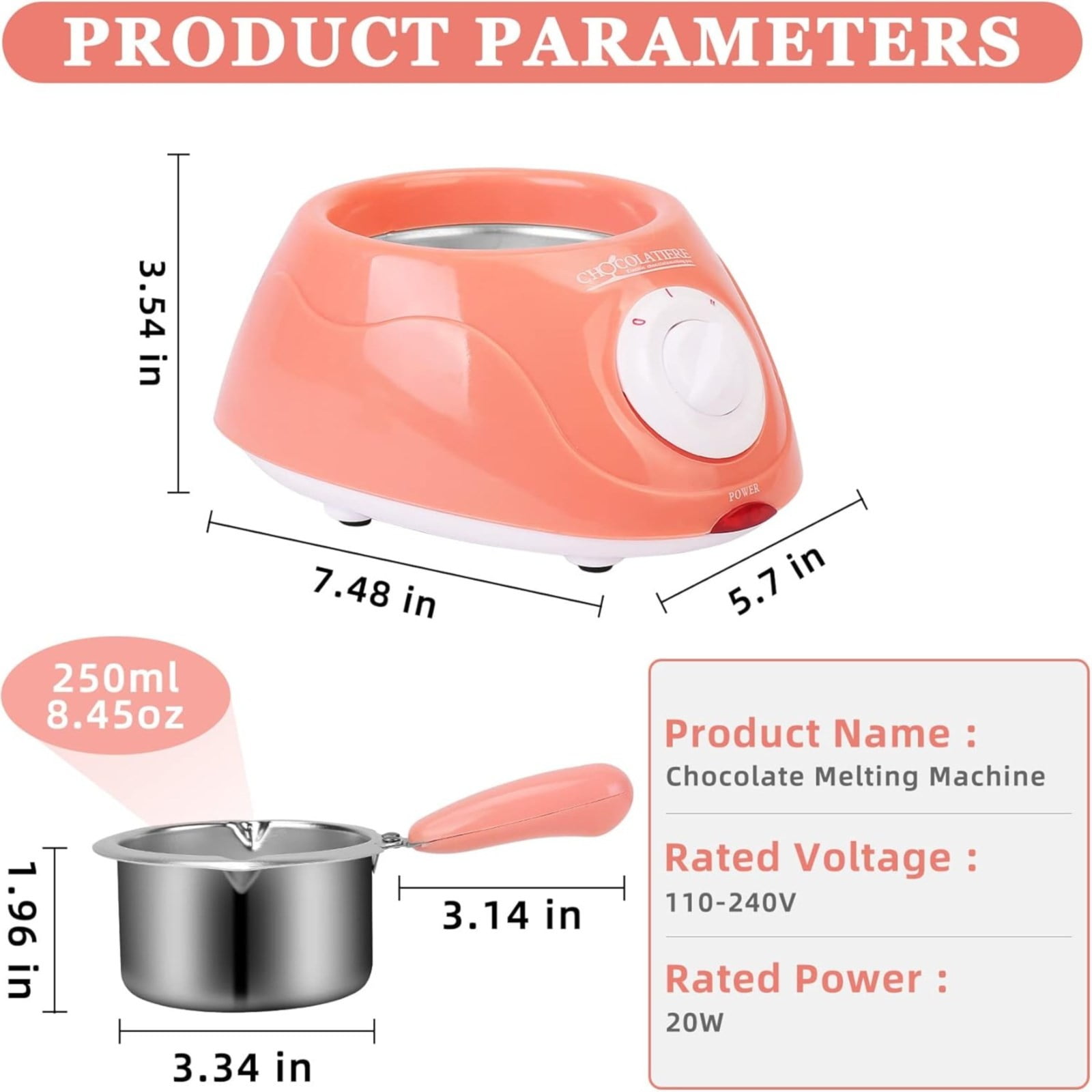 Celebrate Melting Fondue Set Mini Electric Chocolate Melting Pot ...
