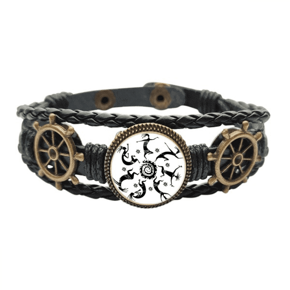 Celebrate Mexican Outline Mexico Totems Leather Braided Ocean Bracelet ...