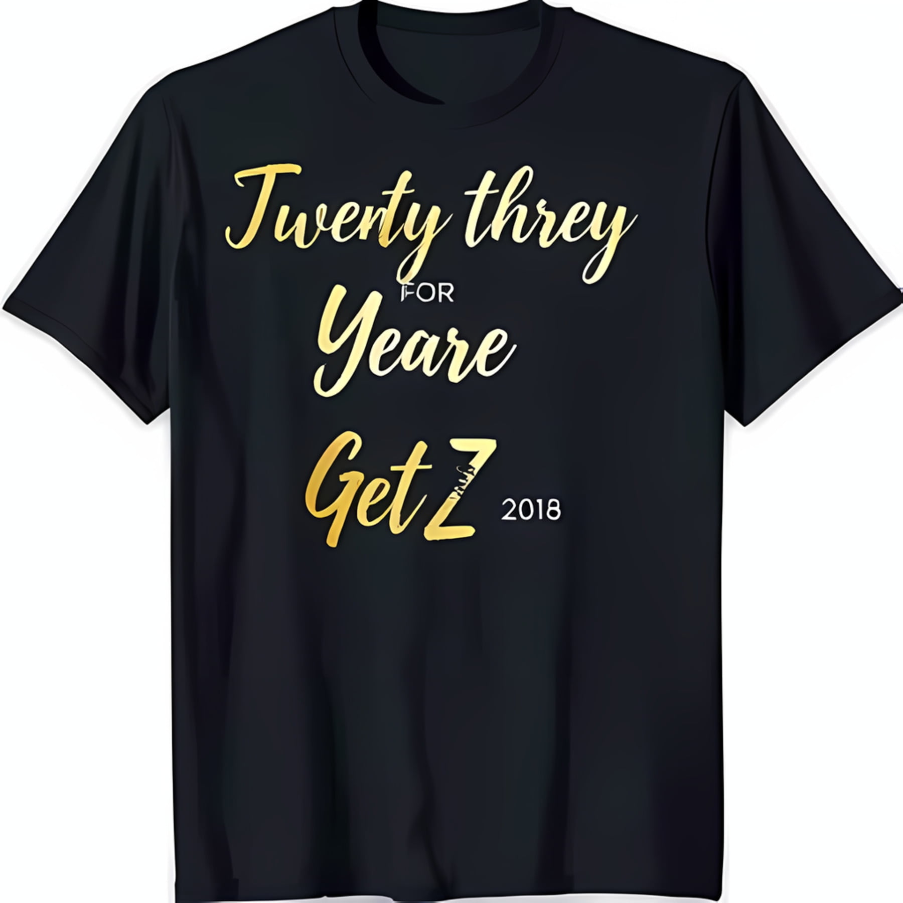Celebrate Milestones with Our Black T-Shirt Featuring Gold 'Twenty ...