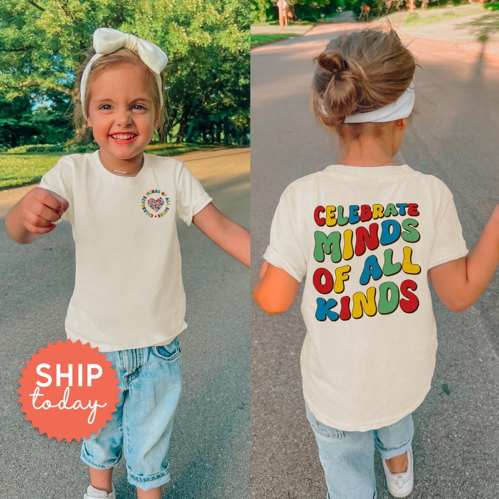Celebrate Minds Of All Kinds Toddler Shirt, Autism Awareness Kids T ...