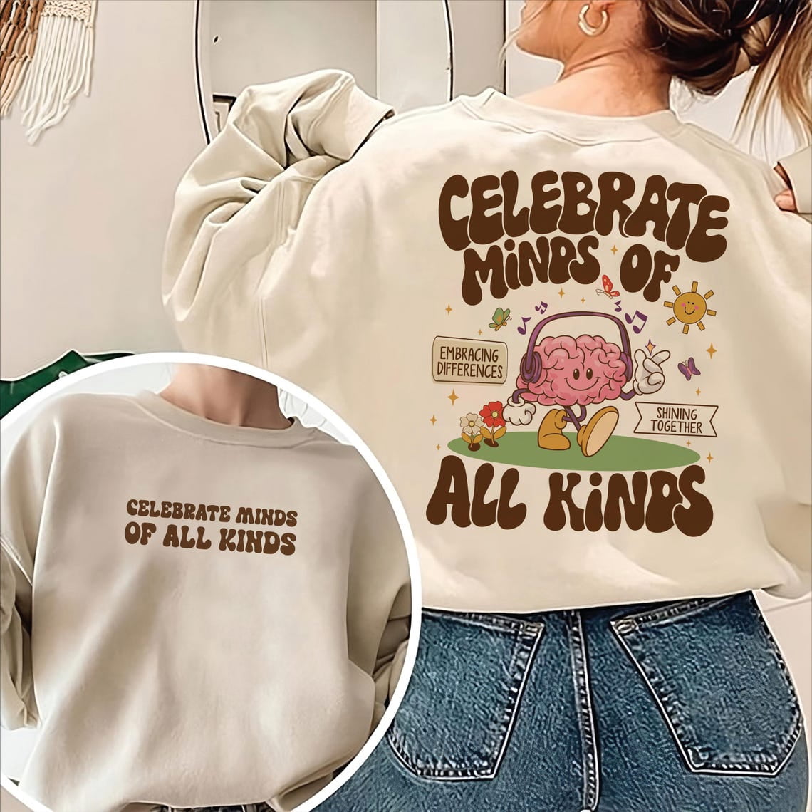 Celebrate Minds Neurodiversity Autism Awareness Sweatshirt - Walmart.com